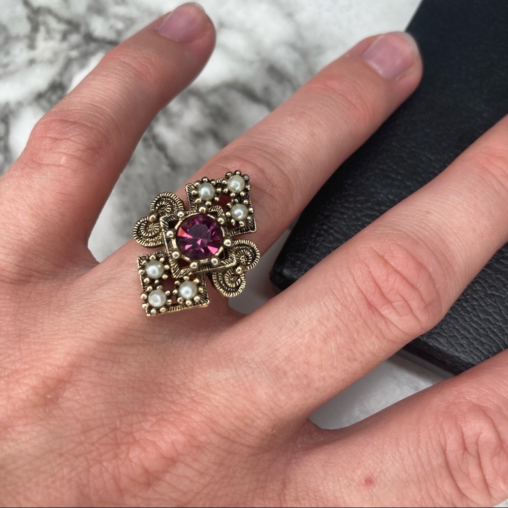 Signed Sarah Coventry Vintage Ring - Gem